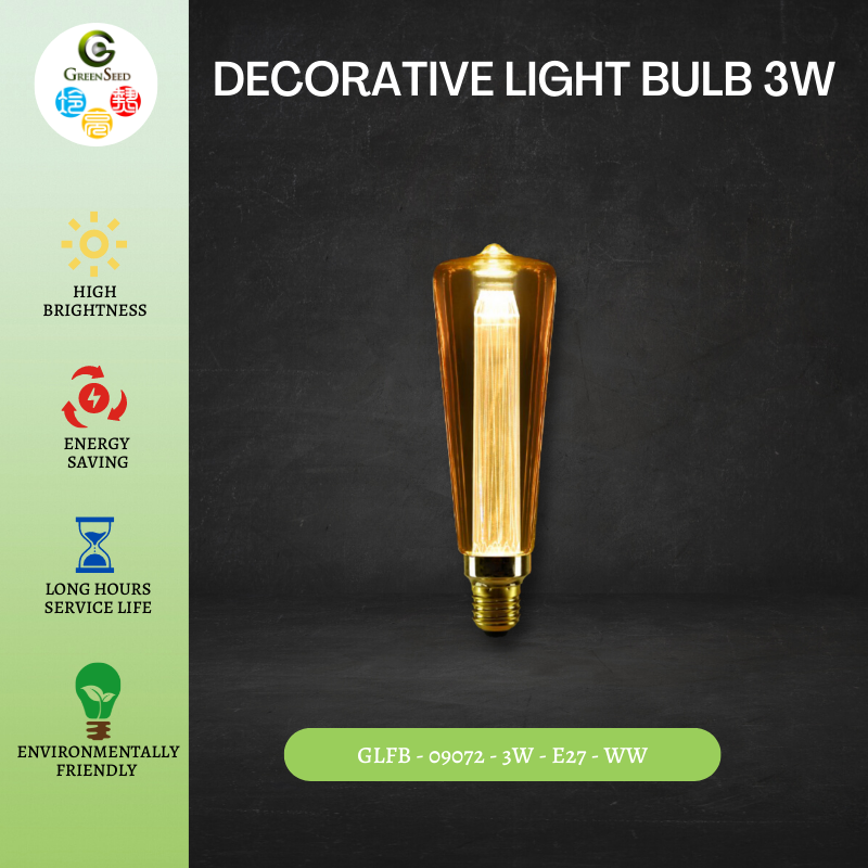 Gs Lighting D64-200 Vintage LED Decorative Light Bulb E27 Warm White ...